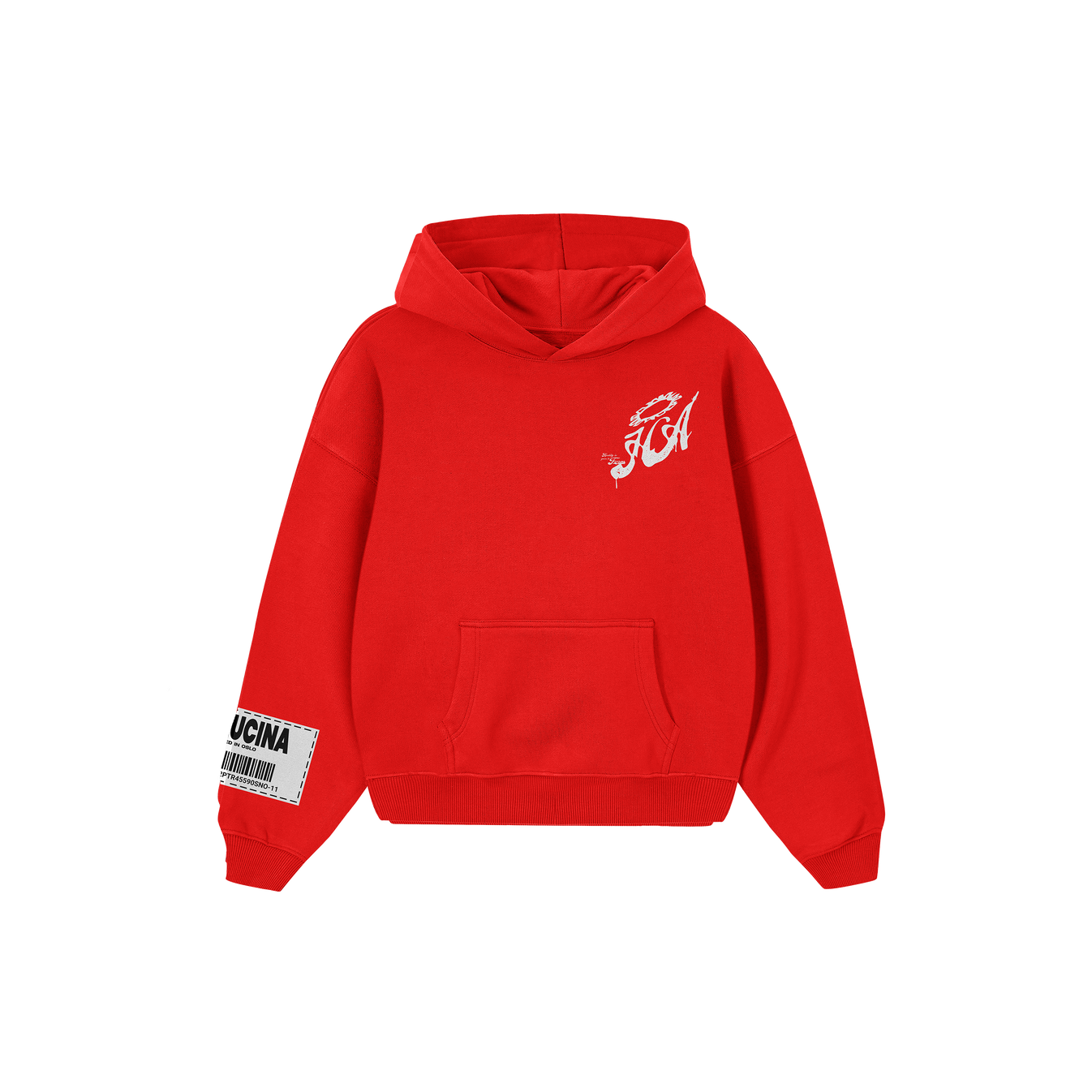 RED STAMP HOODIE – Hallucina